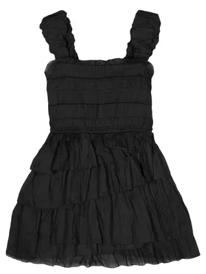 Sea Cole Smocked Ramie Dress - Black