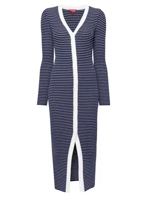 Staud Shoko Striped Ribbed Dress - Blue