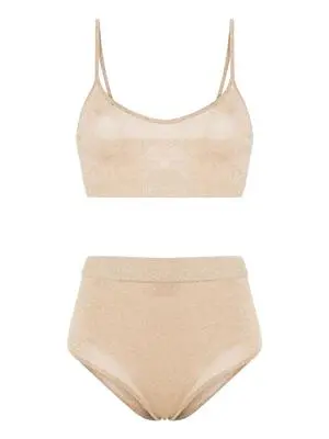 Federica Tosi Lurex-detail Loungewear Set - Gold