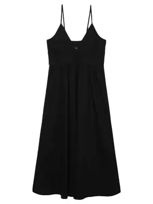 HERSKIND Miranda Tie-detailed Cotton Midi Dress - Black