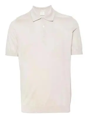 Eleventy Fine-ribbed Polo Shirt - Neutrals