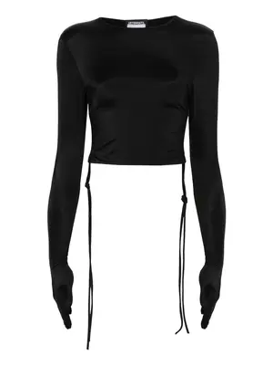 Vetements Cropped Long-sleeve T-shirt - Black