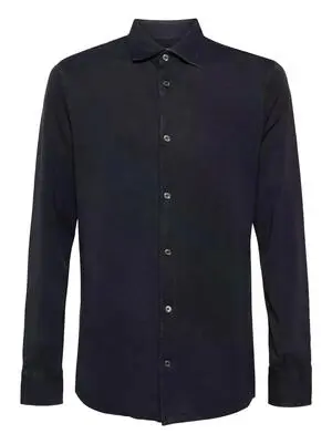Fedeli Piqué Cotton Shirt - Blue