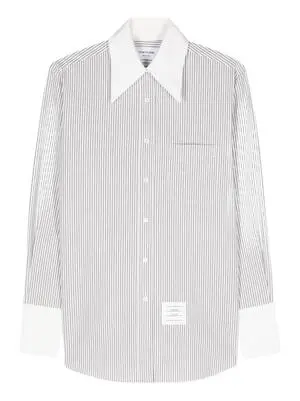 Thom Browne Striped Cotton Shirt - White
