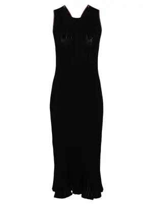 Paul Smith Stripe-trim Ribbed Maxi Dress - Black