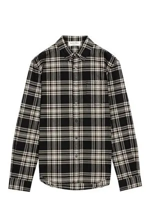 ALEX MILL Mill Checked Cottonflannel Shirt - Black