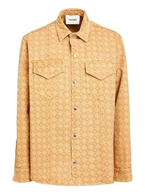 Nanushka Tristo Printed Denim Overshirt - Sand