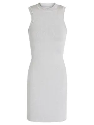 Victoria Beckham Metallic Knitted Mini Dress - Silver