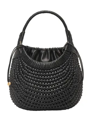 Loewe Leather Diamond Top-Handle Basket Bag Black