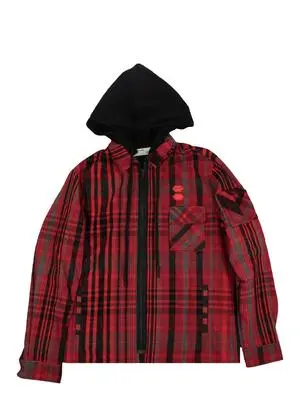 Off-White Layered Flannel Shirt - Red