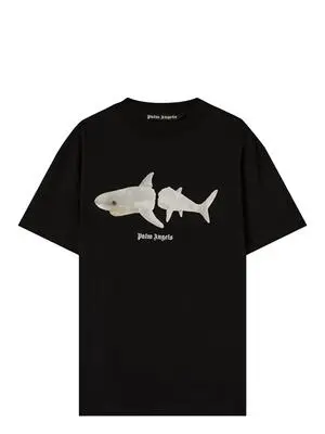 Palm Angels Shark Classic Tee /white - Black