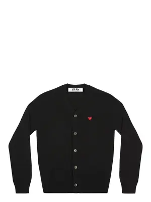 Play Comme Des Garcon Small Heart Cardigan - Black