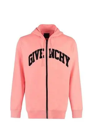 Givenchy Logo Zip Up Hoodie - Pink/black