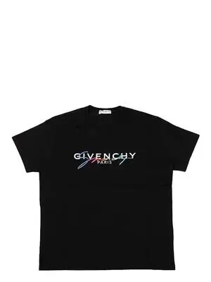 Givenchy Paris Rainbow Signature Logo T-shirt - Black