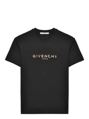 Givenchy Vintage Effect Metallic Logo T-shirt - Black
