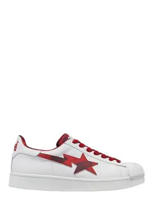 A BATHING APE Skull Stain Sneakers - White/red