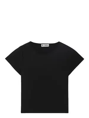 Eterne Short Sleeve Cropped T-shirt - Black