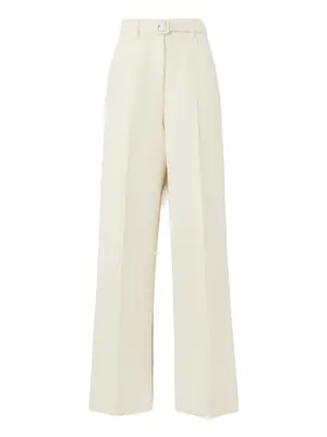 Gabriela Hearst Norman Belted Wide-leg Pants - Ivory