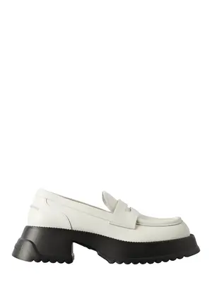 Marni Exaggerated-sole Leather Loafers - White