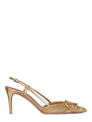 Valentino Garavani Vlogo Signature Slingback Pumps - Gold