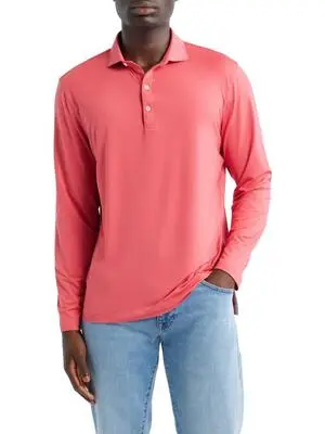Johnnie-o Swing Long Sleeve Performance Polo - Lobster