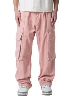 Mnml Ultra Baggy Corduroy Cargo Pants - Pink