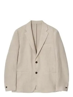 Cos Single-breasted Linen Blazer - Beige