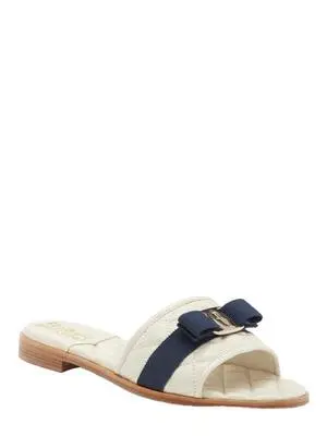 FERRAGAMO Lovec Quilted Slide Sandal - Mascarpone
