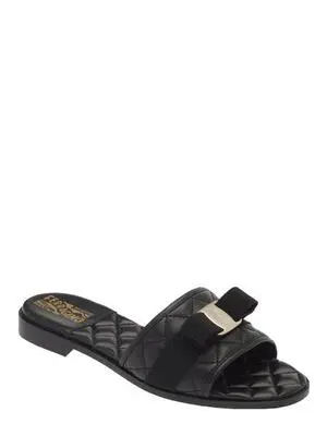 FERRAGAMO Lovec Quilted Slide Sandal - Nero