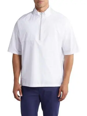 Johnnie-o Johnnie-O Stealth Stowable Short Sleeve Pullover Rain Jacket White
