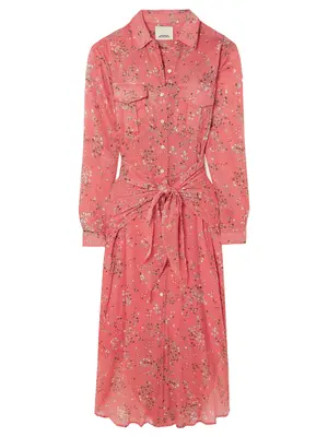 ISABEL MARANT Isabel Marant Anesy Gathered Printed Shirt Dress