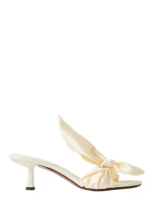 NEOUS Diana Bow-detailed Satin Sandals - Neutrals