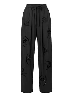 Isabel Marant Hectorina Broderie Anglaise Modal-blend Pants - Black