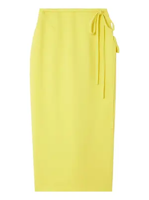 EMILIA WICKSTEAD Rieve Crepe Midi Skirt - Yellow