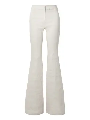 Brandon Maxwell The Fae Crinkled Flared Trousers - Gray