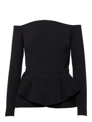 Safiyaa Brien Off-shoulder Crêpe Peplum Top - Black