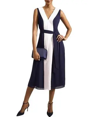 HOBBS LONDON Lila Dress - Navy Pale