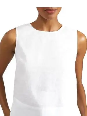 HOBBS LONDON Malindi Linen Sleeveless Top - White