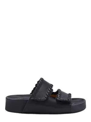 ATP ATELIER Furlo Stitch Leather Sandals - Black
