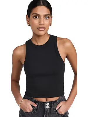 Sold Out NYC Ribbed Crop Tank - Black
