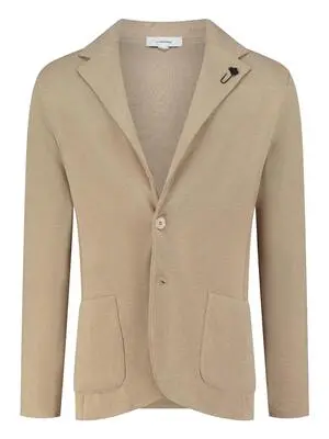 LARDINI Single-breasted Blazer With Brooch - Neutrals