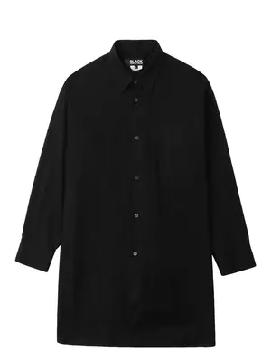 BLACK COMME DES GARÇONS Satin-panelled Shirt - Black