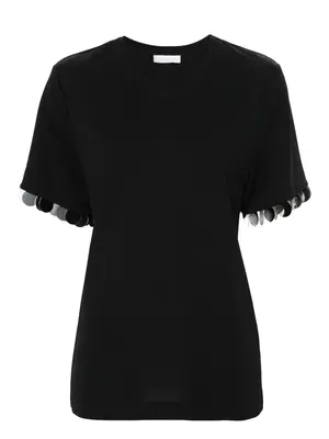 Rabanne Sequin-detail T-shirt - Black