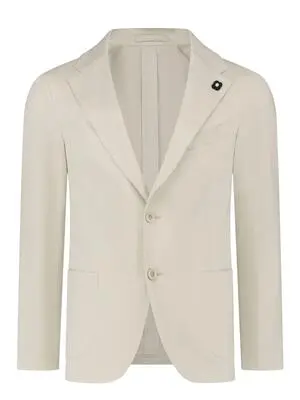 LARDINI Brooch-detail Single-breasted Blazer - Neutrals