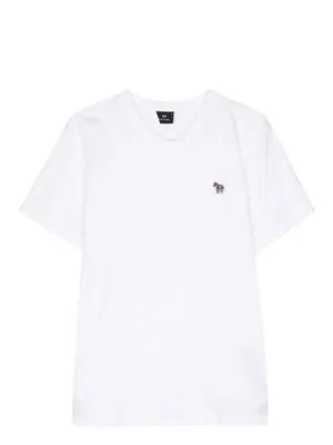 Paul Smith Zebra-patch Organic-cotton T-shirt - White