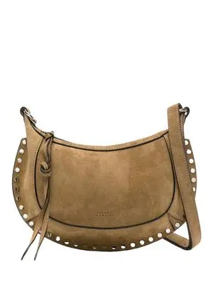Isabel Marant Oskan Moon Suede Shoulder Bag Neutrals