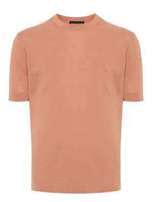 DELL'OGLIO Crew-neck Cotton T-shirt - Pink