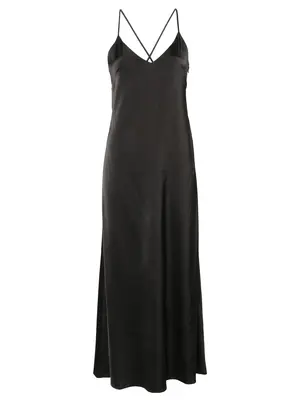 IVY OAK Textured V-neck Maxi Dress - Black