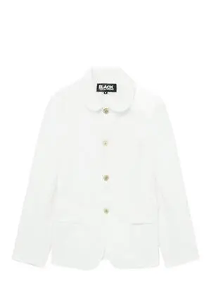 BLACK COMME DES GARÇONS Rounded-collar Single-breasted Jacket - White