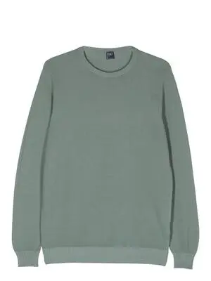 Fedeli Honeycomb Knit Cotton Jumper - Green
